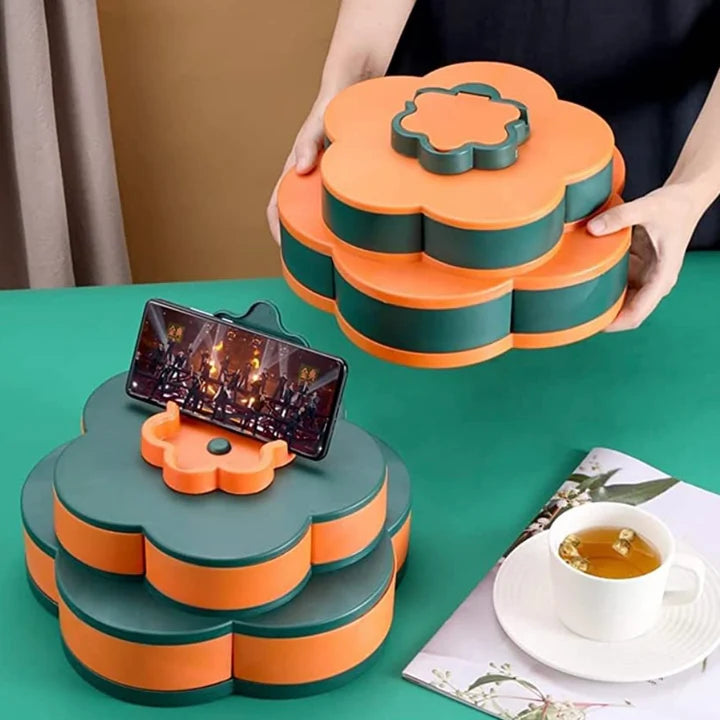 Double Deck Rotating Snack Tray Flower Shape – Cooldrop